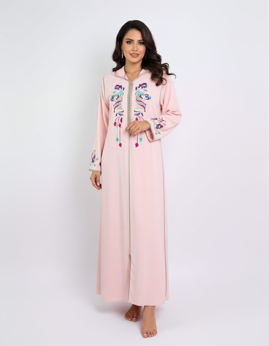 Jellaba - Rose pastel pour femme – Caftan Nawal
